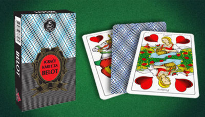 Poker, Bridge, Bela, Briškula i ostale igraće karte za kartaške igre.