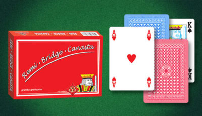 Poker, Bridge, Bela, Briškula i ostale igraće karte za kartaške igre.